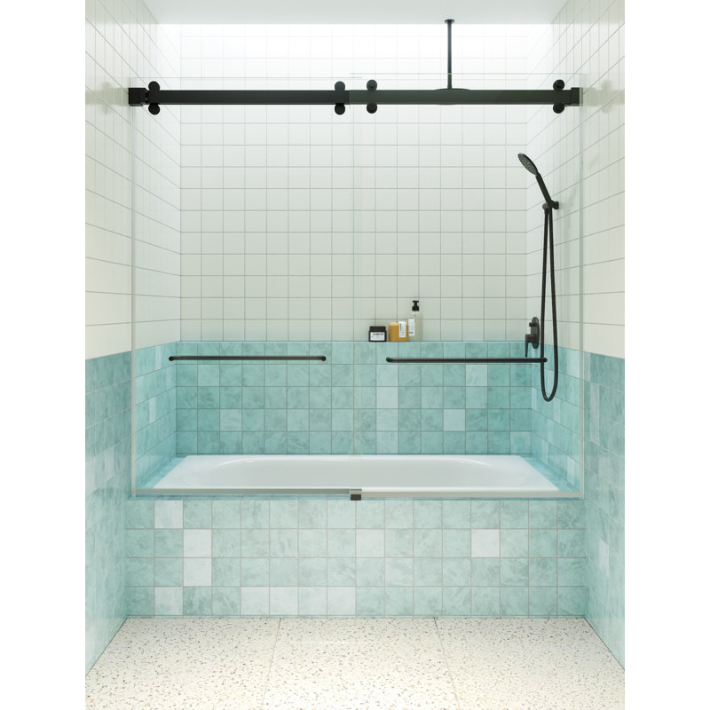 Glass Warehouse Polaris 60 in. x 66 in. Fully Frameless Sliding Bypass Bathtub Door & Reviews ...